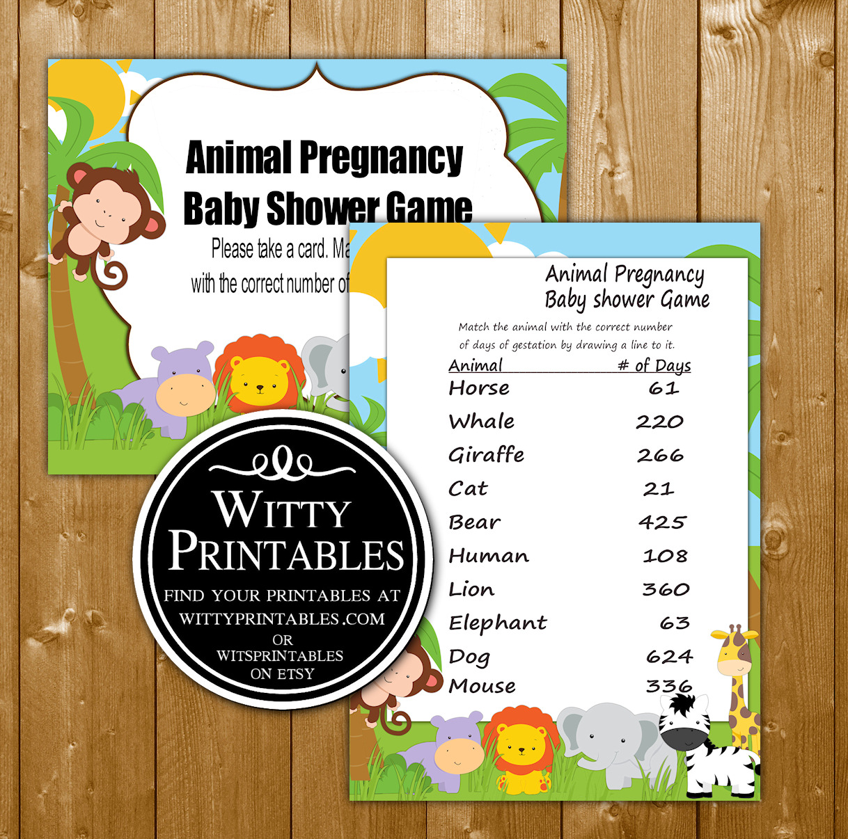 Animal Shower Game Pregnancy