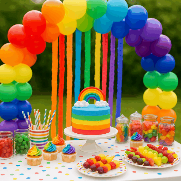 Rainbow Birthday Party Guide | WittyPrintables